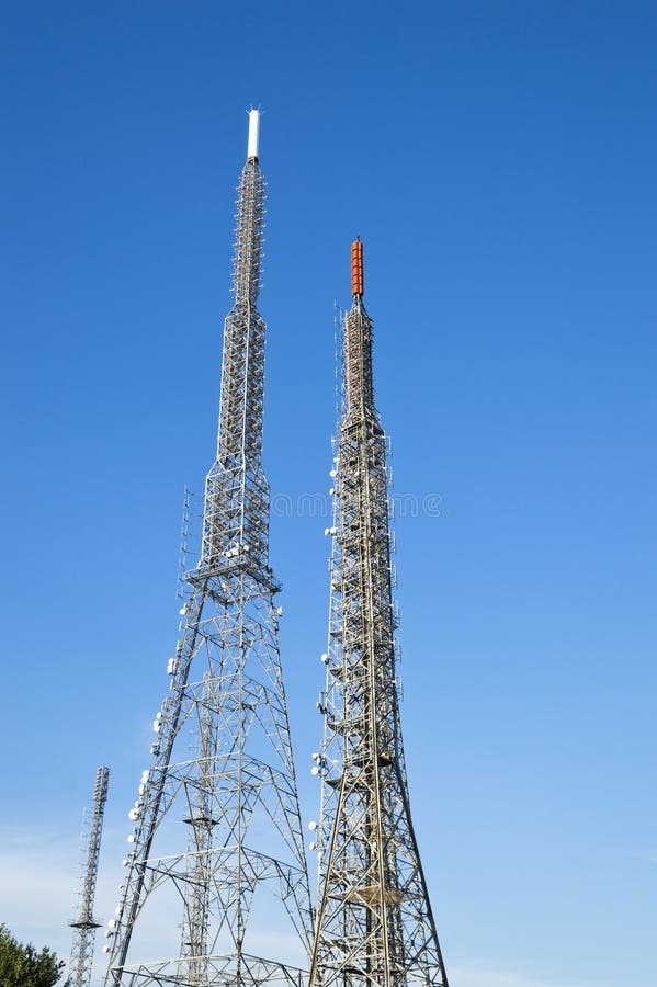 Telecommunication Tower stock photo. Image of pole, tower - 137671442