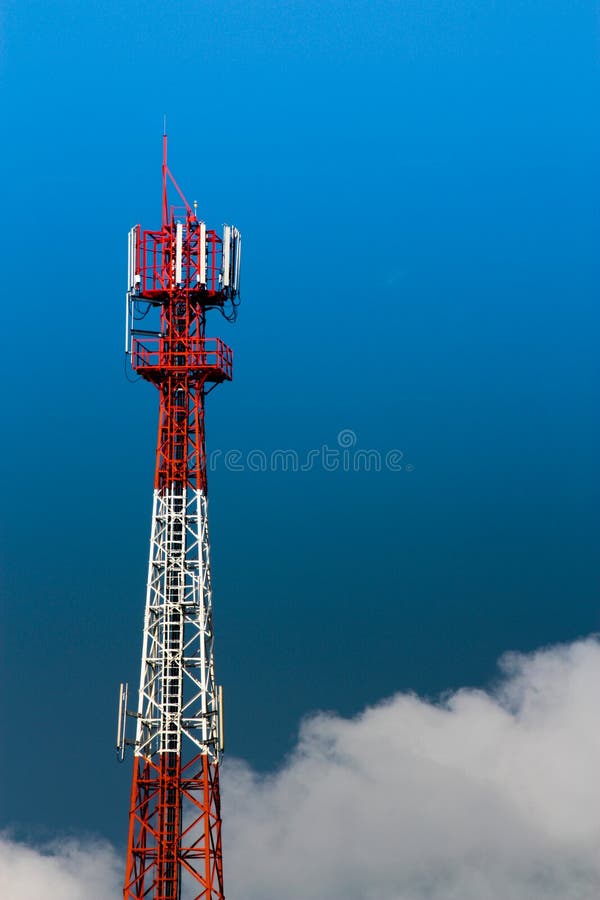 Telecommunication tower stock photo. Image of blue, communication ...