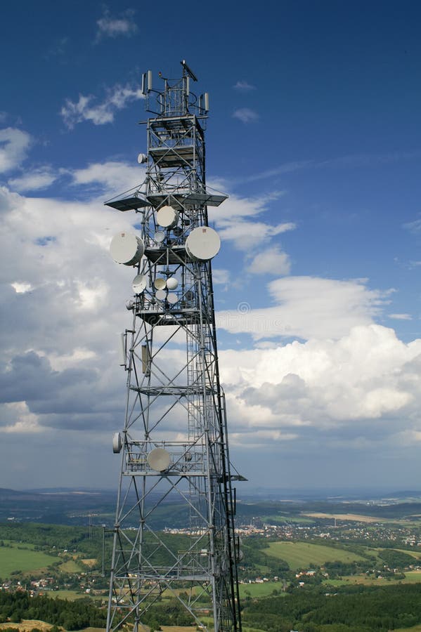 Telecommunications towers stock image. Image of industrial - 24867455