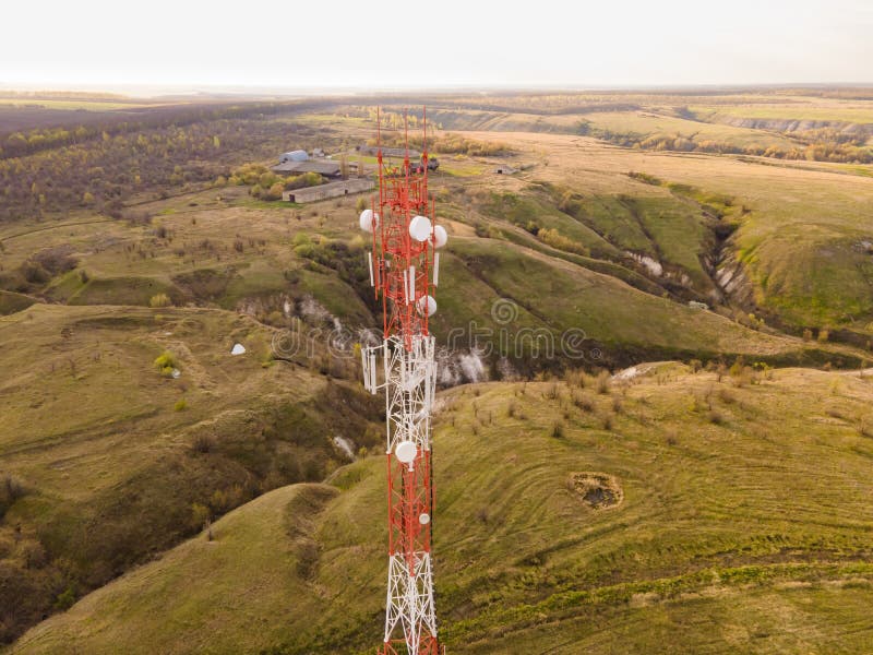 Telecommunication Tower of 5G Technology. Base Station or Transceiver ...