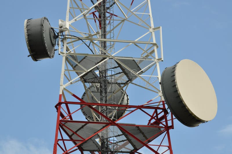 Telecommunication Tower with Antennas Stock Photo - Image of frame ...