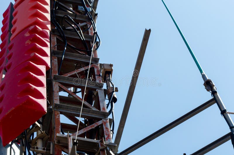 Telecommunication Tower with Antennas of Cellular Communication Stock ...