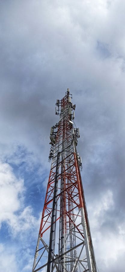 Telecommunication Tower or Base Transceiver Station Stock Image - Image ...