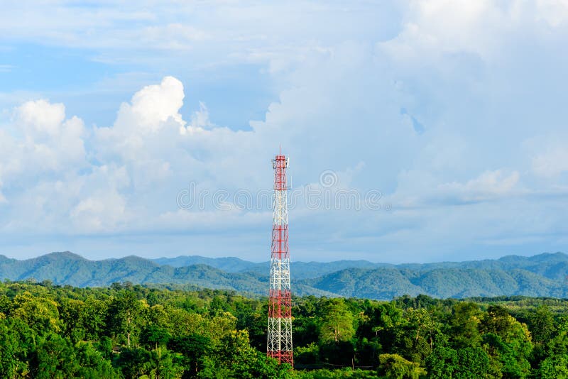 Telecommunication Tower in Boondocks Remote Area with Forest and ...