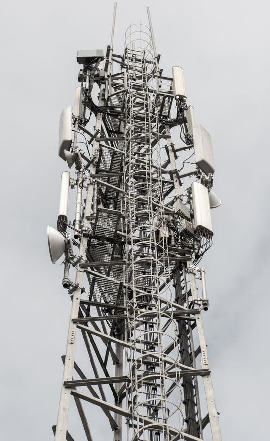 Telecommunication Tower Cellular Base Station Stock Image - Image of ...