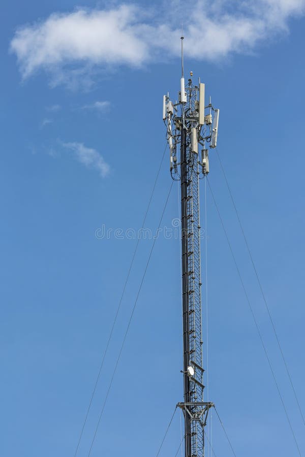 Telecommunication Tower in Cloud in the Sky Stock Image - Image of ...