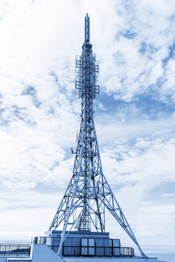 Telecommunication tower stock photo. Image of receiver - 186335626