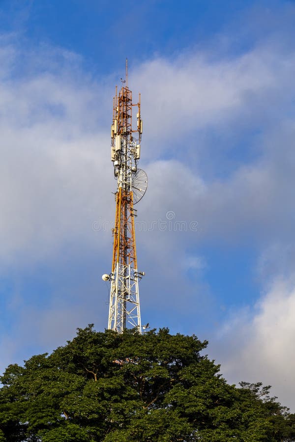 Telecommunication Tower. Digital Wireless 4G and 5G Connection System ...