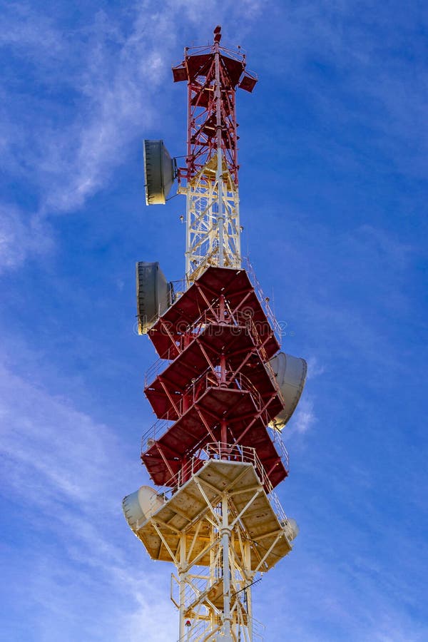 Telecommunication Tower 5G. Stock Photo - Image of antenna, wave: 155991650