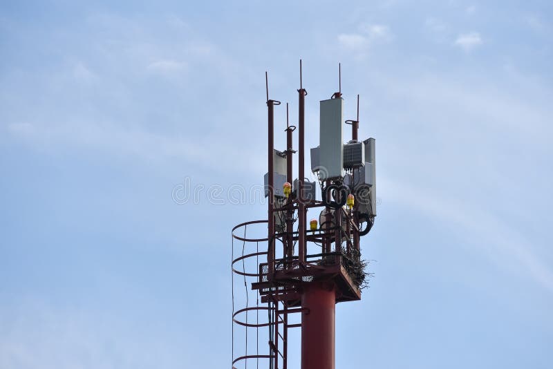 Telecommunication Tower of 4G and 5G Cellular. Base Station or Base ...