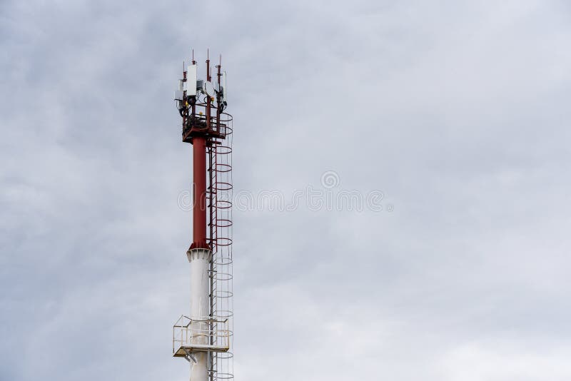 Telecommunication Tower of 4G and 5G Cellular. Base Station or Base ...