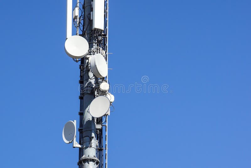 Telecommunication Tower of 4G and 5G Cellular. Cell Site Base Station ...