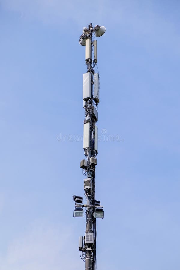 Telecommunication Tower of 4G and 5G Cellular. Cell Site Base Station ...