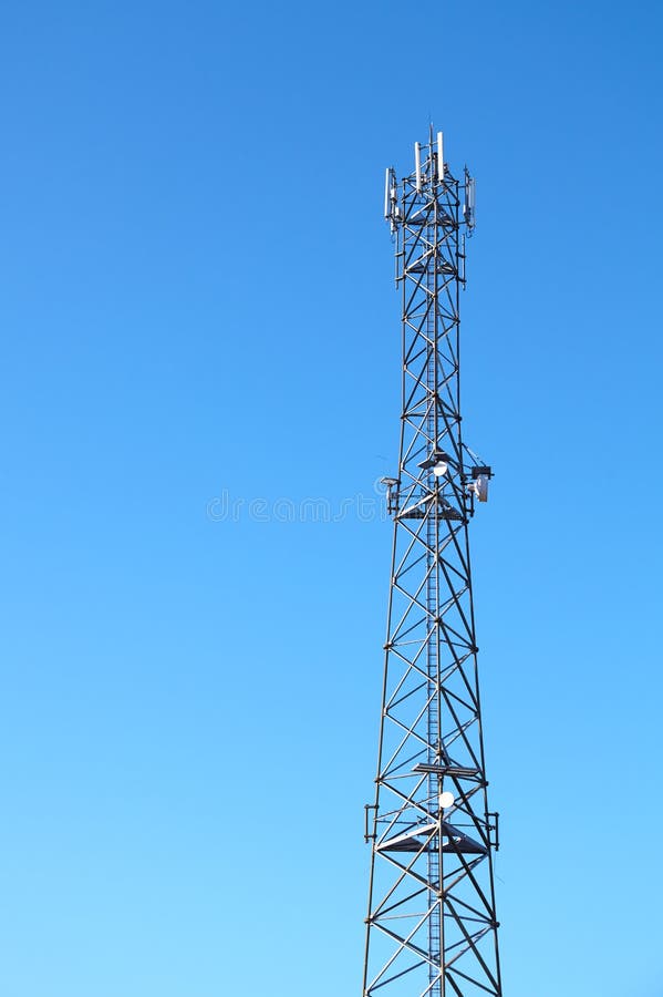 Telecommunication Tower of 3G, 4G and 5G Cellular Network Against the ...