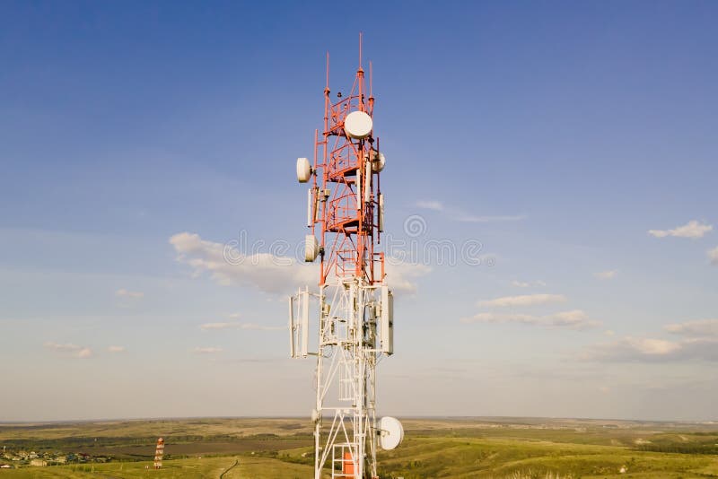 Telecom Tower Witn 4G Network, Telecomunication Base Station Stock ...