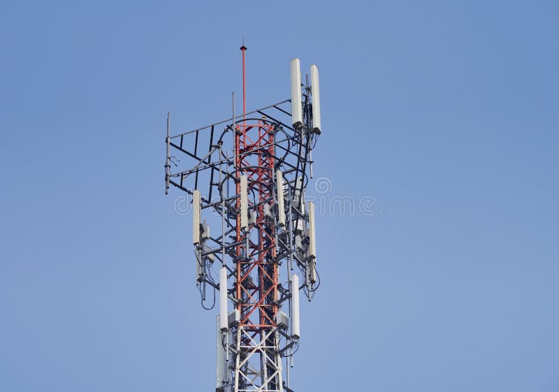 Telecommunication Tower of 4G and 5G Cellular. Base Station or Base ...