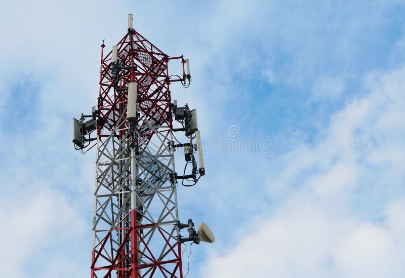 Telecommunication Tower of 4G and 5G Cellular. Base Station or Base ...
