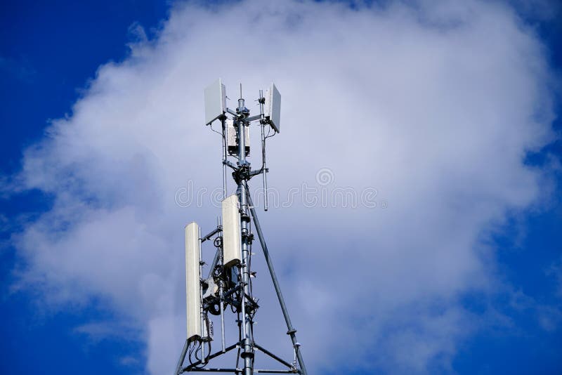 Telecommunication Tower of 4G and 5G Cellular. Base Station or Base ...