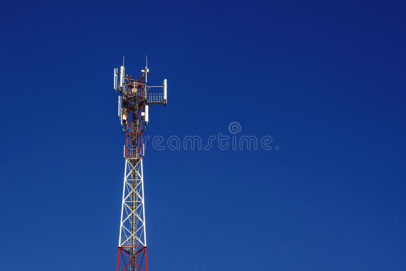 Telecommunication Tower of 4G and 5G Cellular. Macro Base Station. Copy ...