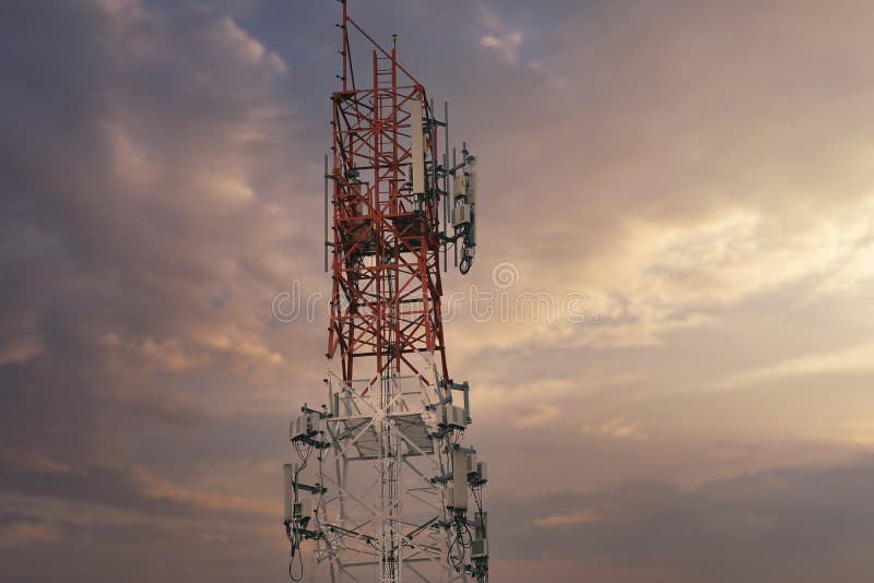 Telecommunication Tower 4G and 5G. Macro Base Station or Base ...