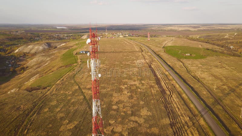 Telecommunication tower 5G stock video. Video of tower - 220803025