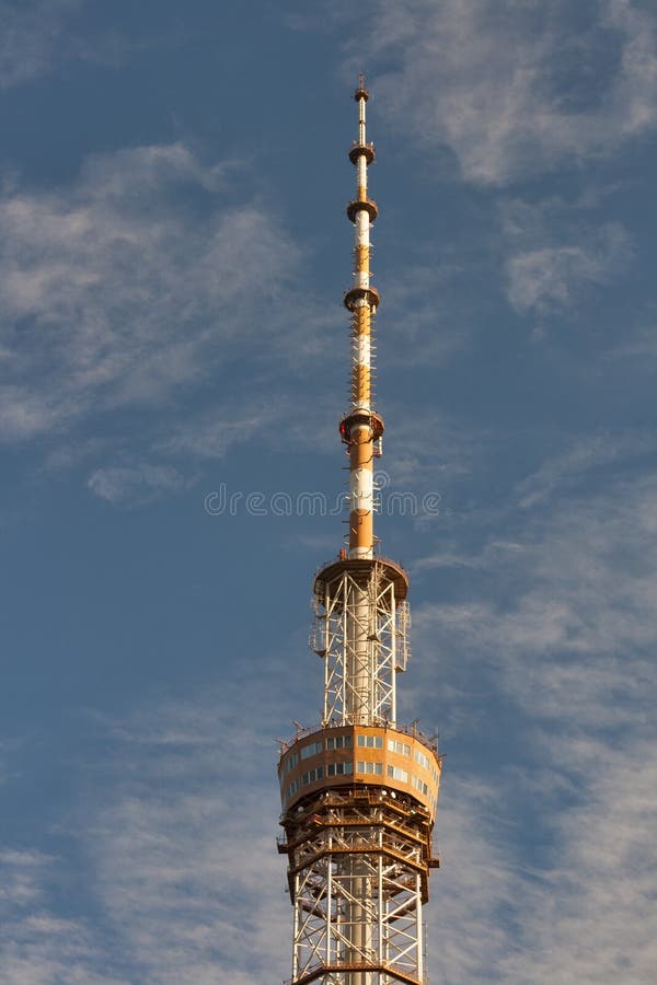 Telecommunication Tower in Kiev, Ukraine. Stock Image - Image of ...