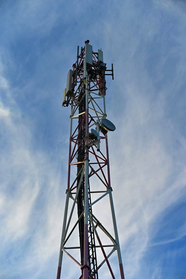 Telecommunication Tower Mast TV Antennas Wireless Technology Stock ...