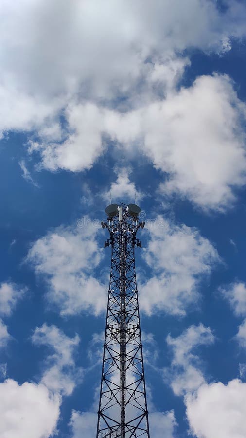Telecommunication Tower Photographed with a Lower Angle Stock Photo ...