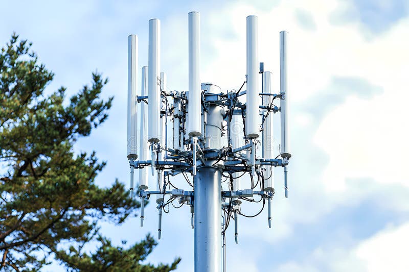 Telecommunication Tower Providing Wireless Network Coverage on Cloudy ...