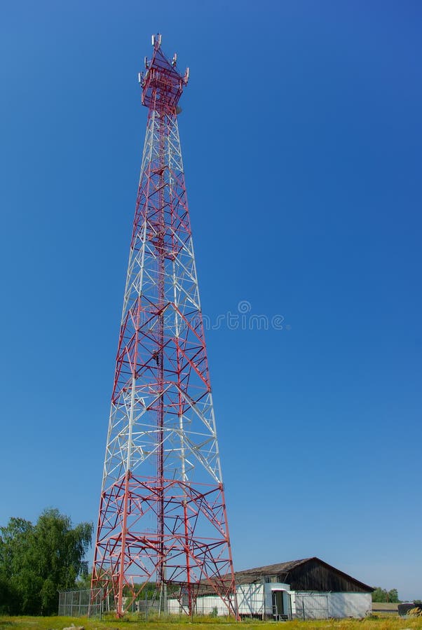 Coaxial Cables on Tower of Communication Stock Photo - Image of cables ...