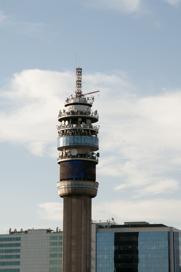 Telecommunication Tower - Santiago - Chile Stock Photo - Image of torre ...