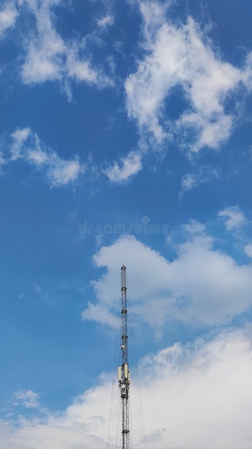 Telecommunication Tower & Sky Stock Photo - Image of communication ...