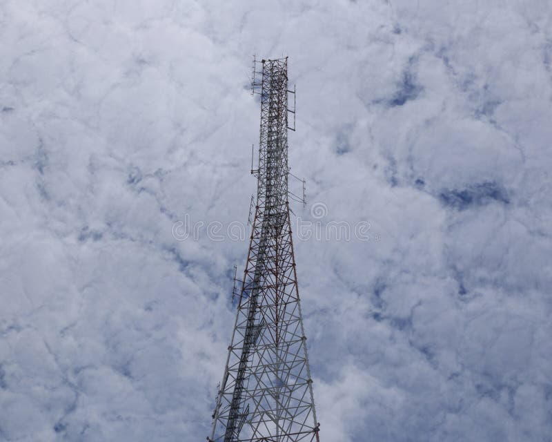 Telecommunication Tower with a Sunlight Stock Photo - Image of antenna ...