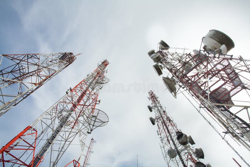 Telecommunication tower stock image. Image of dish, phone - 61541737