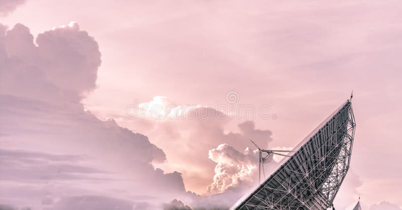 Telecommunication Tower after Sunset Stock Photo - Image of network ...