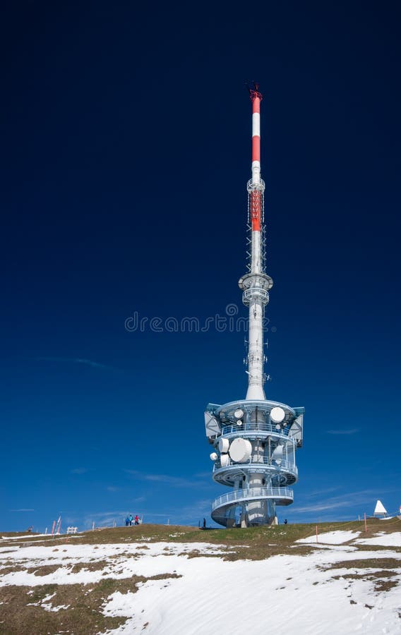 Telecommunication Tower on the Top of Mount Rigi, Switzerland Stock ...