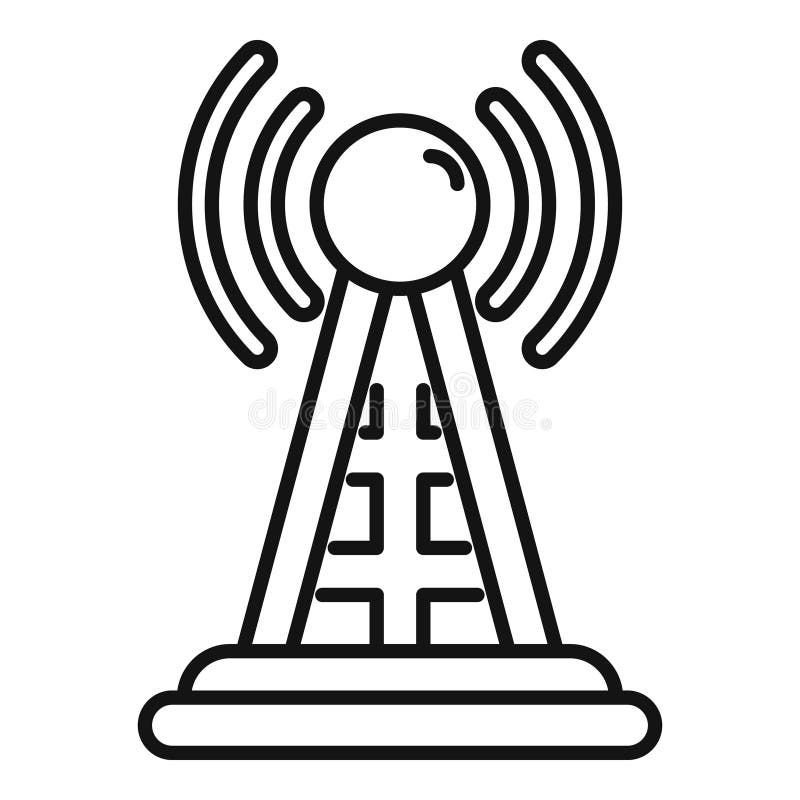Telecommunication Tower Transmitting Radio Waves Icon Stock ...