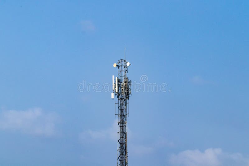 Telecommunication Tower. Wireless Communication Antenna Transmitter ...