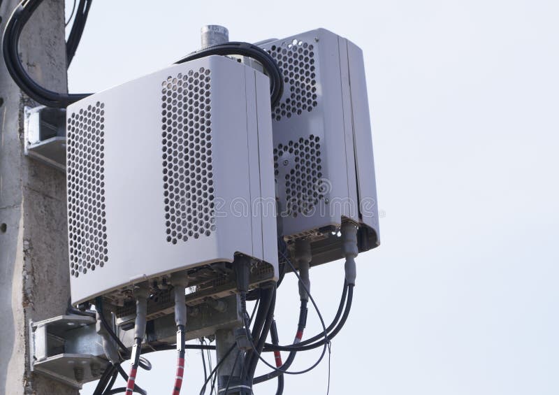 Telecommunication Tower. Wireless Communication Antenna Transmitter ...