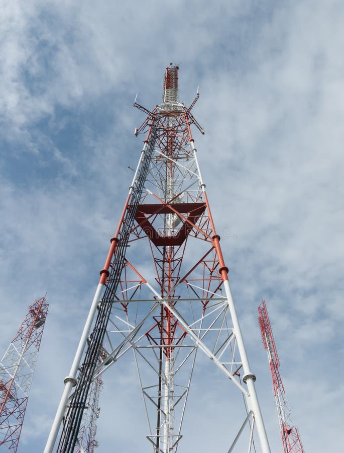 Telecommunication towers stock image. Image of metal - 26240219