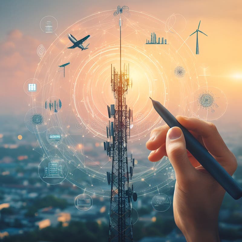 Telecommunication Towers and it Systems Generative Ai Stock Image ...