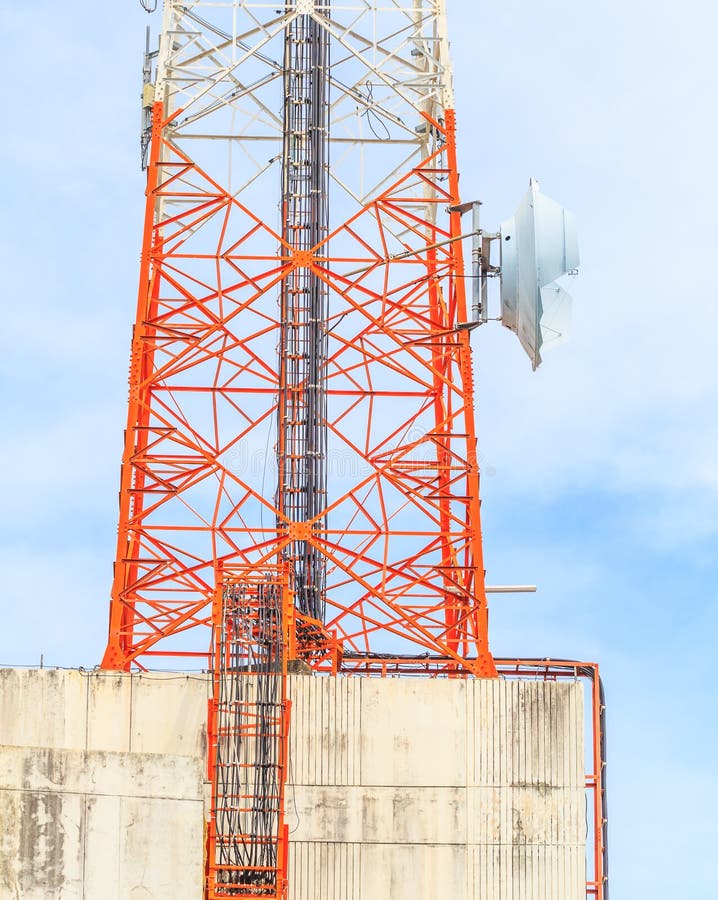 Tower Transmission Base Station Stock Photo - Image of radio, phone ...