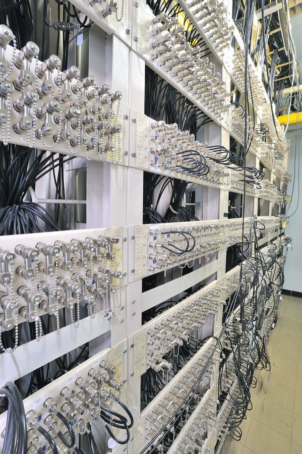 Supercomputer Wiring and Yellow Warning Signs Stock Image - Image of ...