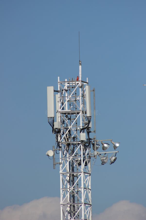 Antenna on a Tall Apartment Building Close Up Stock Photo - Image of ...