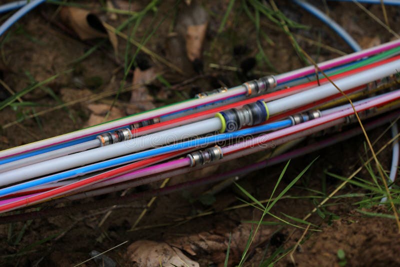 Telecommunications Cable Harness Laid in the Ground Stock Image - Image ...