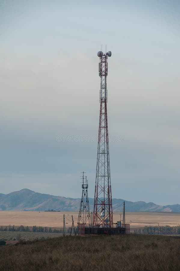 Telecommunications Cell Phone Tower Stock Photo - Image of global ...