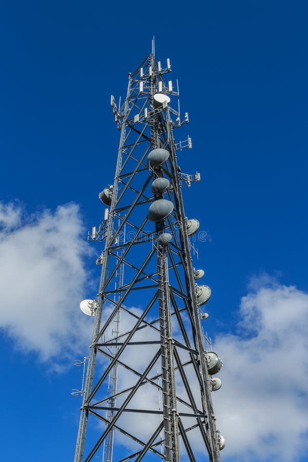 Telecommunications Cell Tower Stock Image - Image of cellular, cell ...