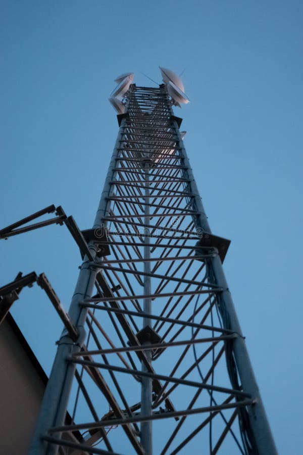 Telecommunications Cell Tower Stock Photo - Image of television ...