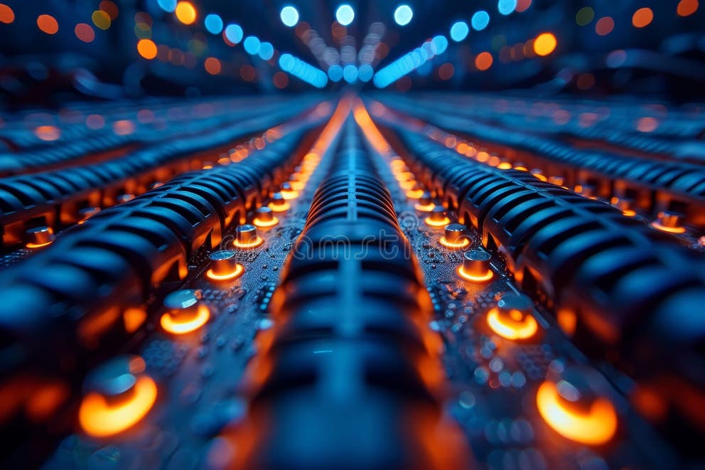 Telecommunications Center with Server Equipment, Network Switches, and ...