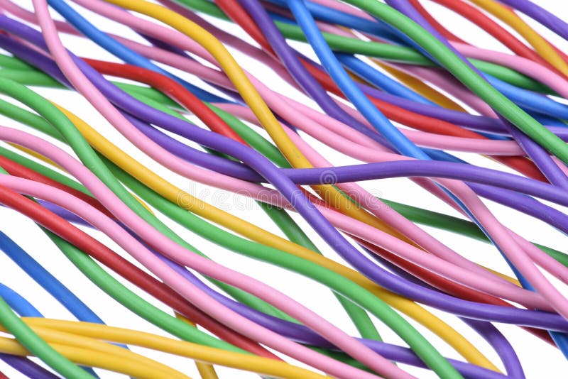 Telecommunications Colorful Cables Stock Image - Image of communication ...